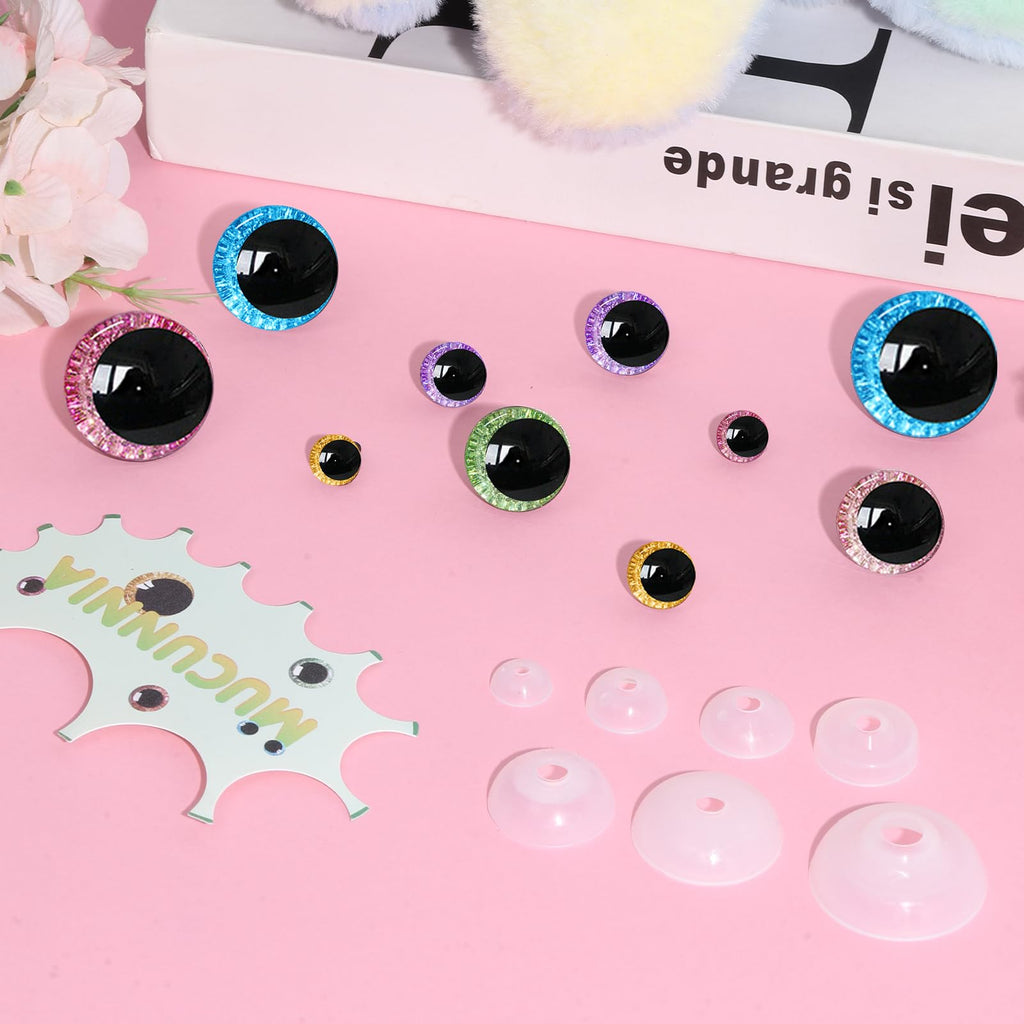 160Pcs 12-35mm 3D Moon Safety Eyes for Crocheting | MUCUNNIA