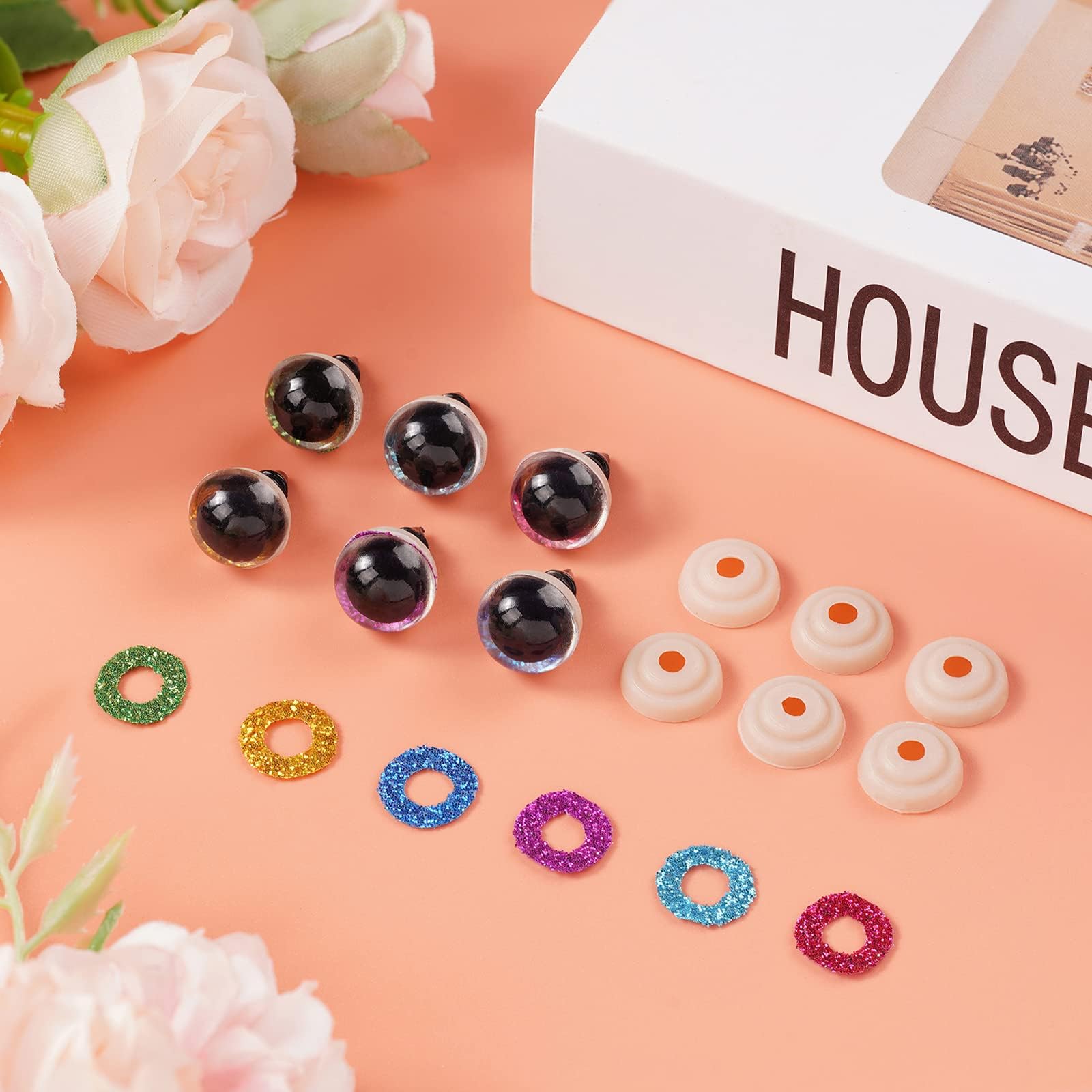 240pcs Glitter Plastic Safety Eyes with Washers | MUCUNNIA