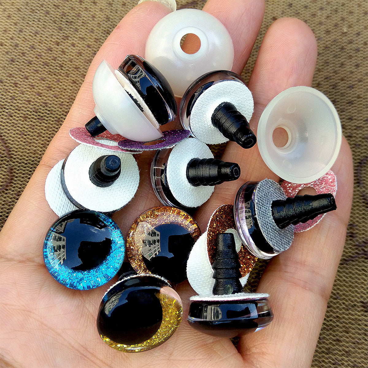 40pcs 3D Glitter Safety Eyes in Moon | MUCUNNIA