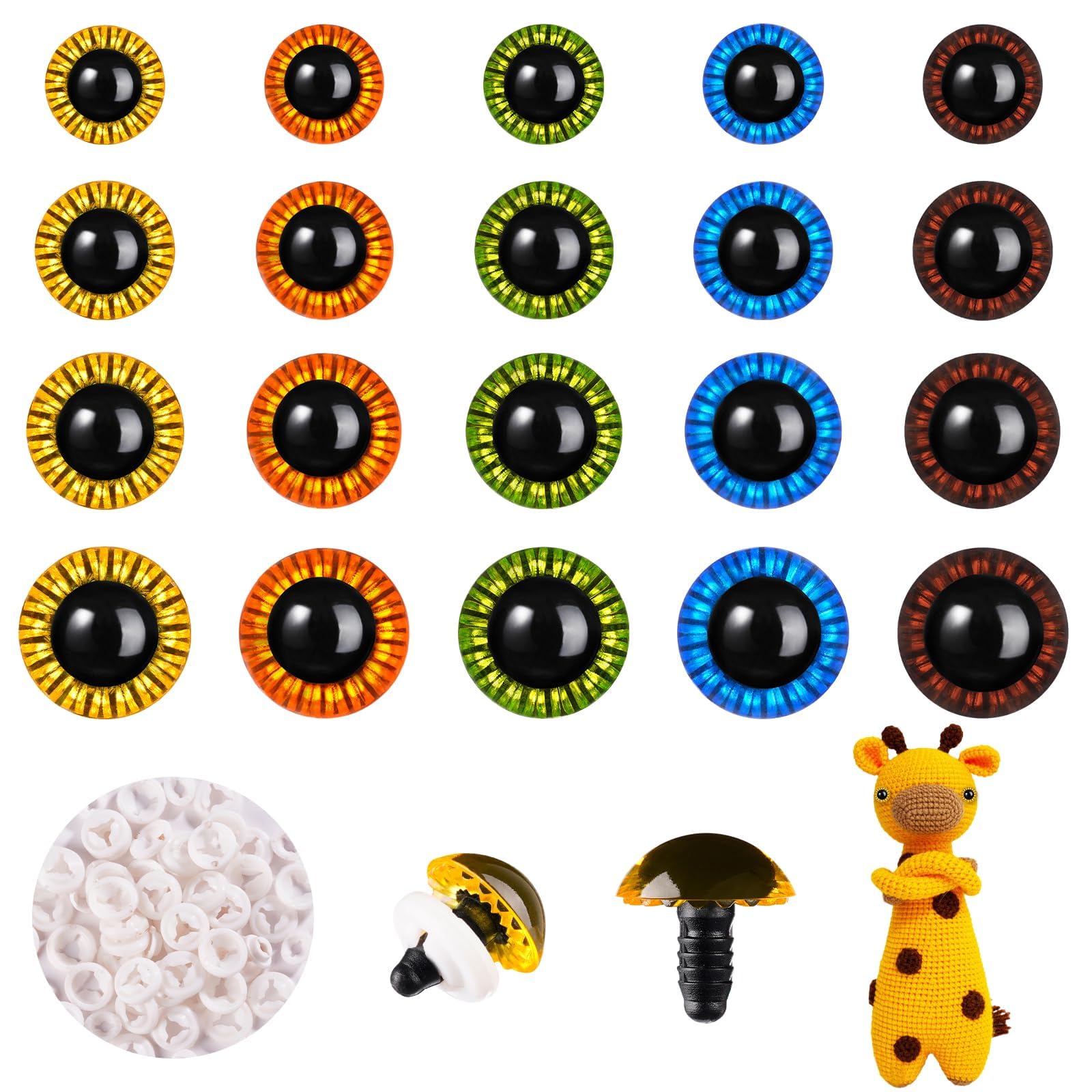 80Pcs Safety Eyes Colored Plastic | MUCUNNIA