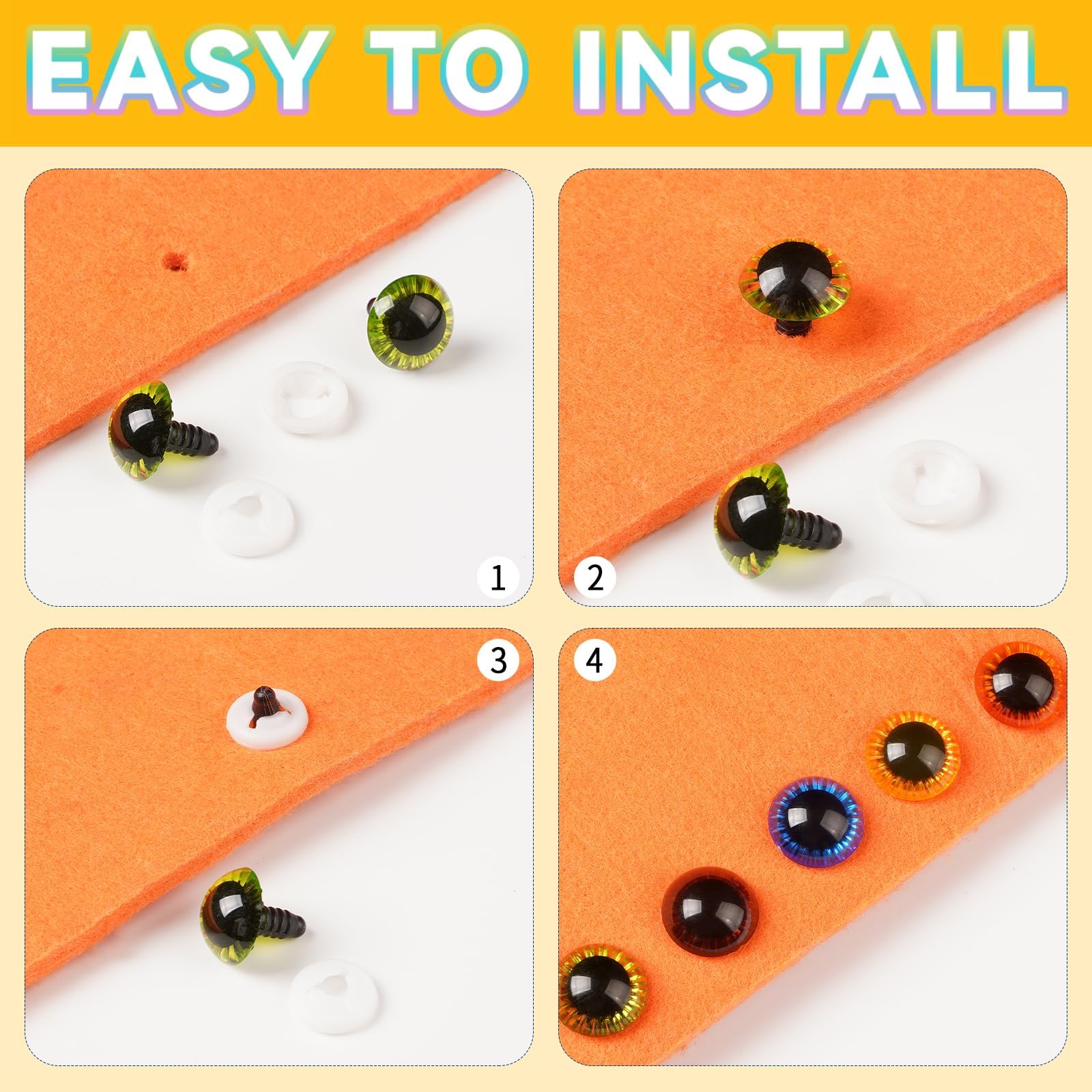80Pcs Safety Eyes Colored Plastic | MUCUNNIA