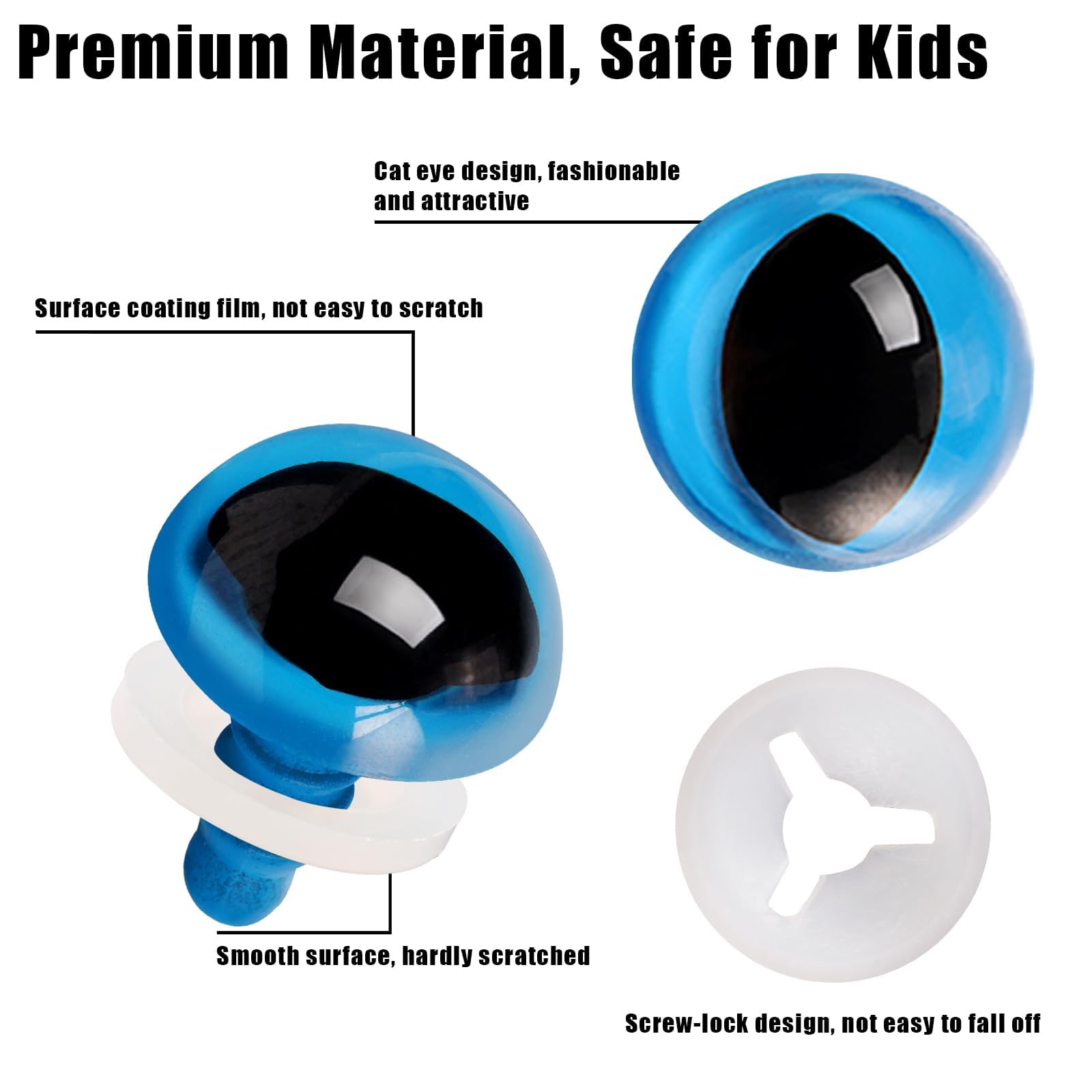 80pcs Plastic Cat Safety Eyes | MUCUNNIA
